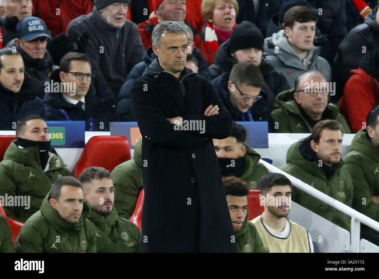 Liverpool, UK. 11th Mar, 2025. Luis Enrique, the Paris Saint-Germain ...