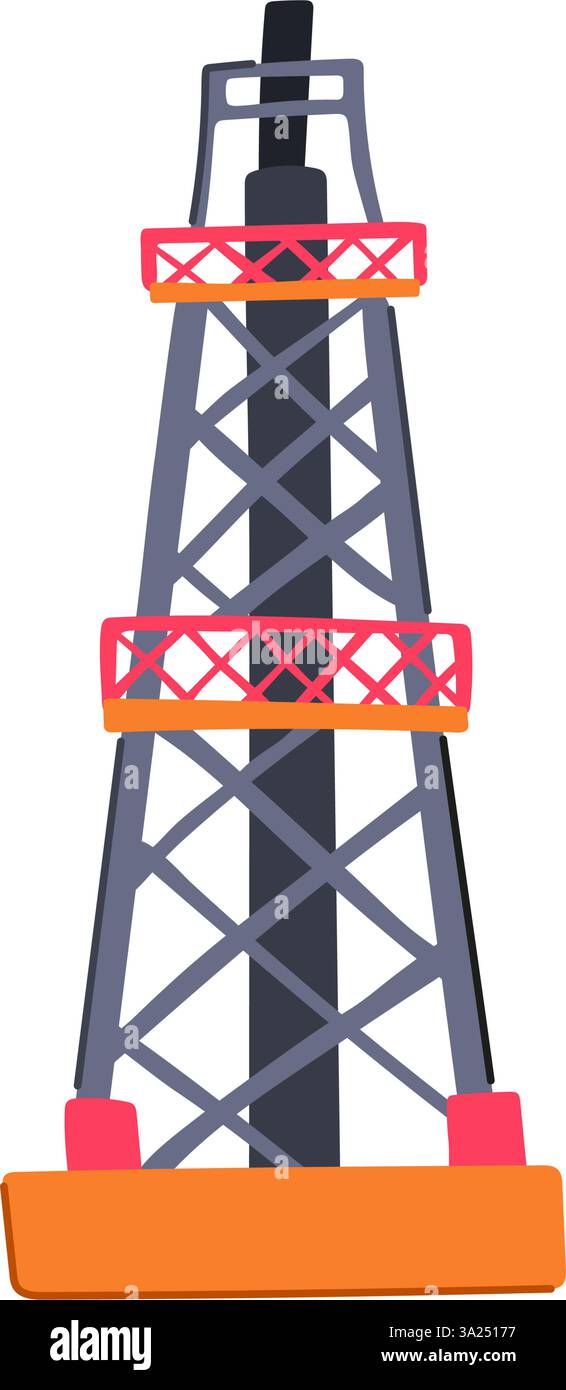 platform oil rig cartoon vector illustration Stock Vector Image & Art ...
