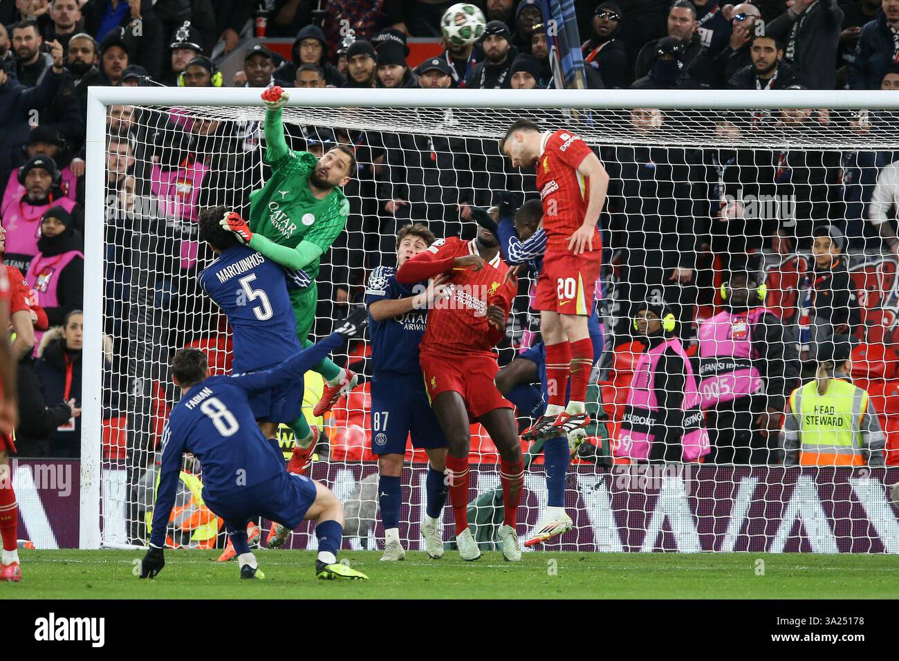 Liverpool, UK. 11th Mar, 2025. Gianluigi Donnarumma, the Paris Saint ...