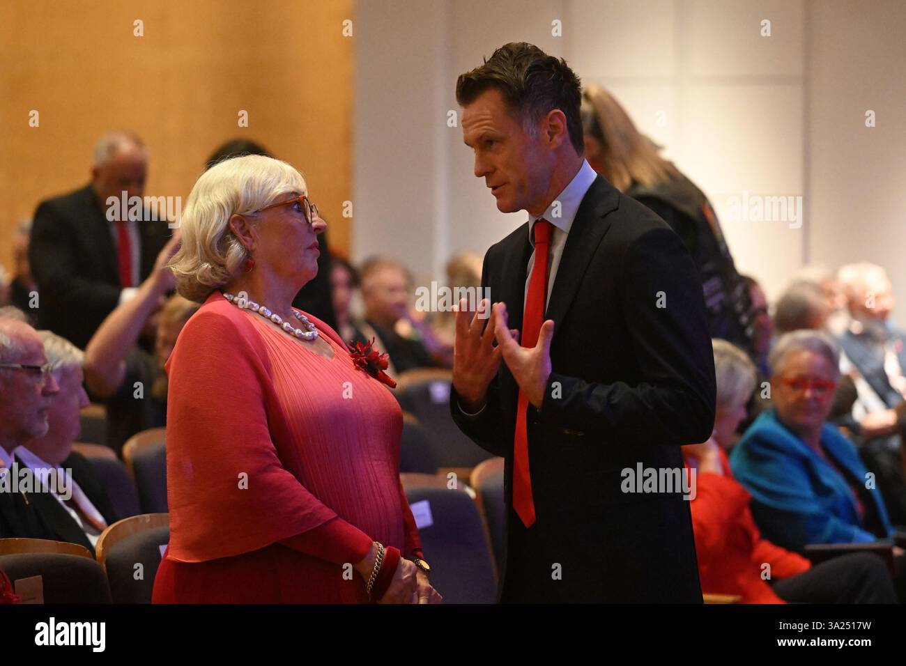 Sydney, Australia. 12th Mar, 2025. NSW Premier Chris Minns chats wioth ...