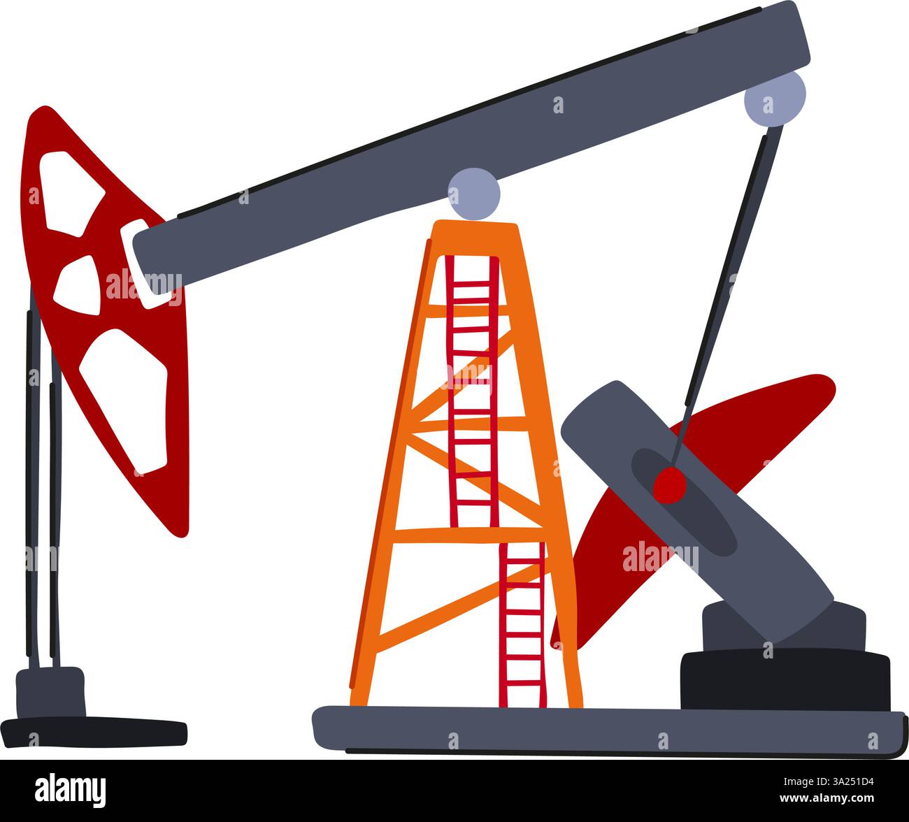 extraction oil rig cartoon vector illustration Stock Vector Image & Art ...