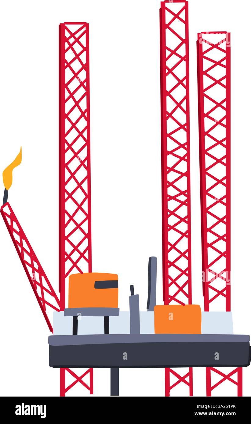 offshore oil rig cartoon vector illustration Stock Vector Image & Art ...