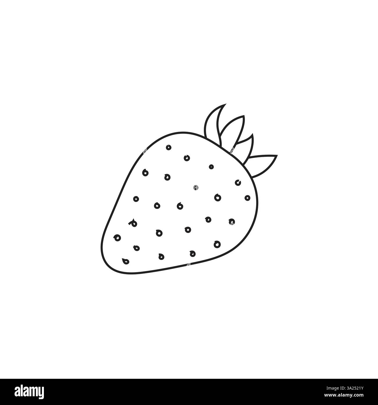 Line art strawberry summer Black and White Stock Photos & Images - Alamy