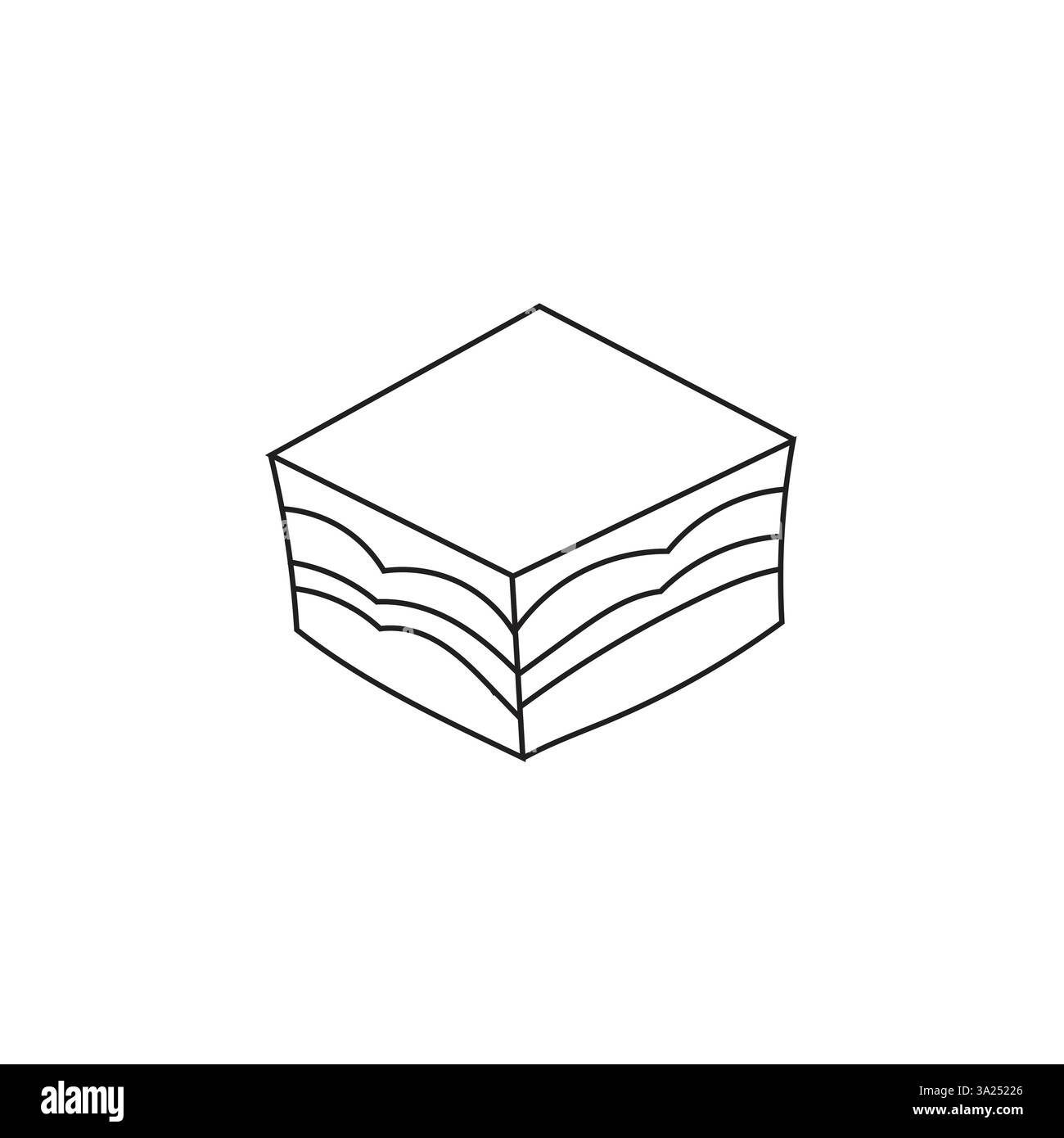 Illustration line art cake with white background Stock Vector Image ...