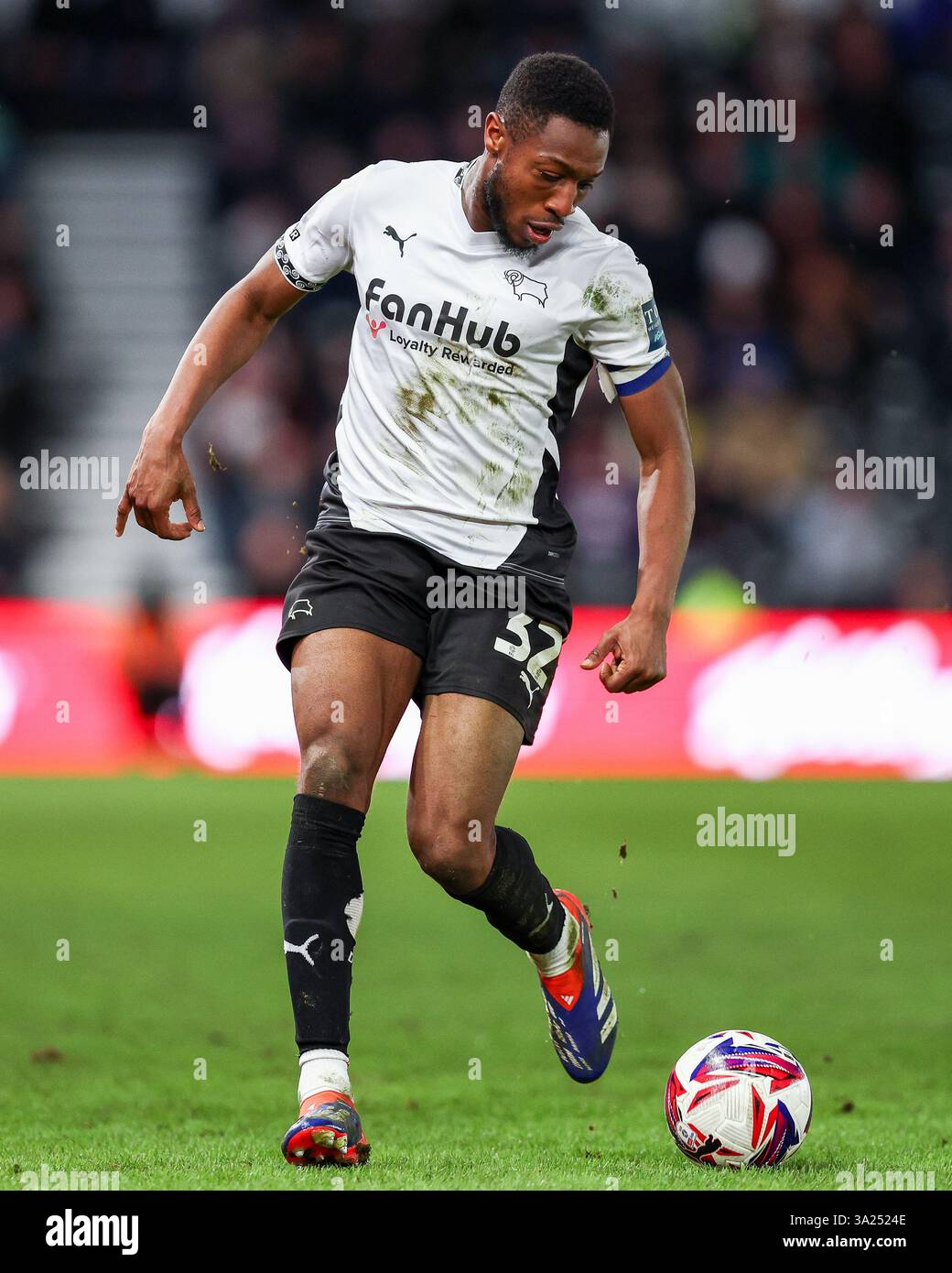#32, Ebou Adams of Derby County on the ball during the Sky Bet ...