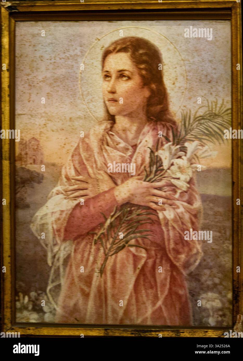 Naples, ITALY - 10-28-2024: Painting (19th century) of Saint Maria ...