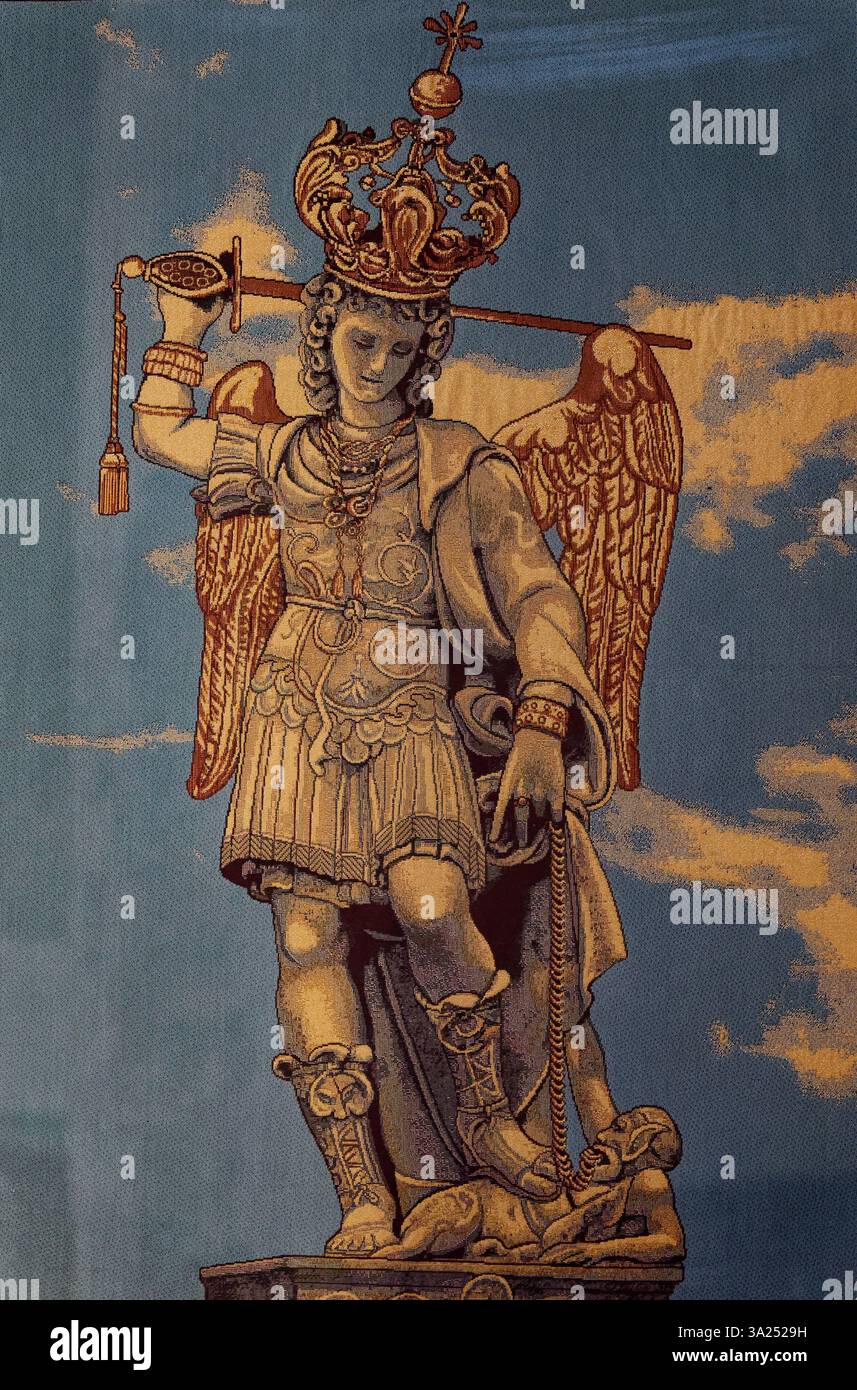 Paestum, ITALY - 10-29-2024: Painting (19th century) of Saint Michael ...