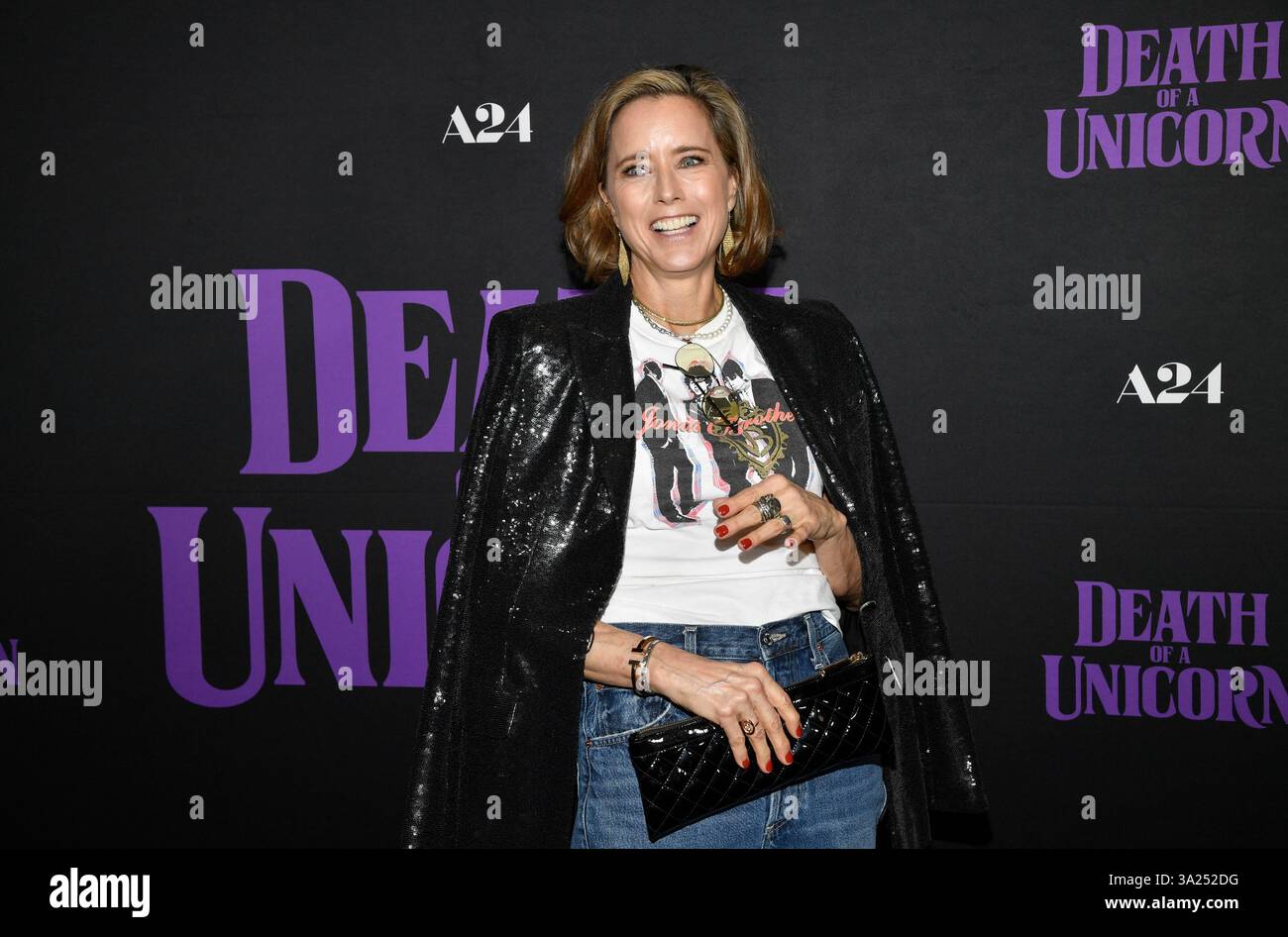 Tea Leoni attends the special screening of A24's "Death of a Unicorn ...