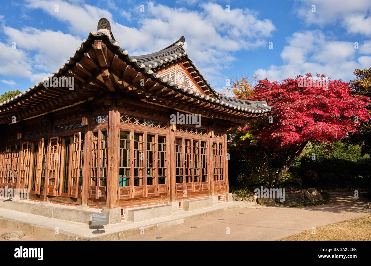 Bukchon Hanok village old traditional Korean architecture district and ...