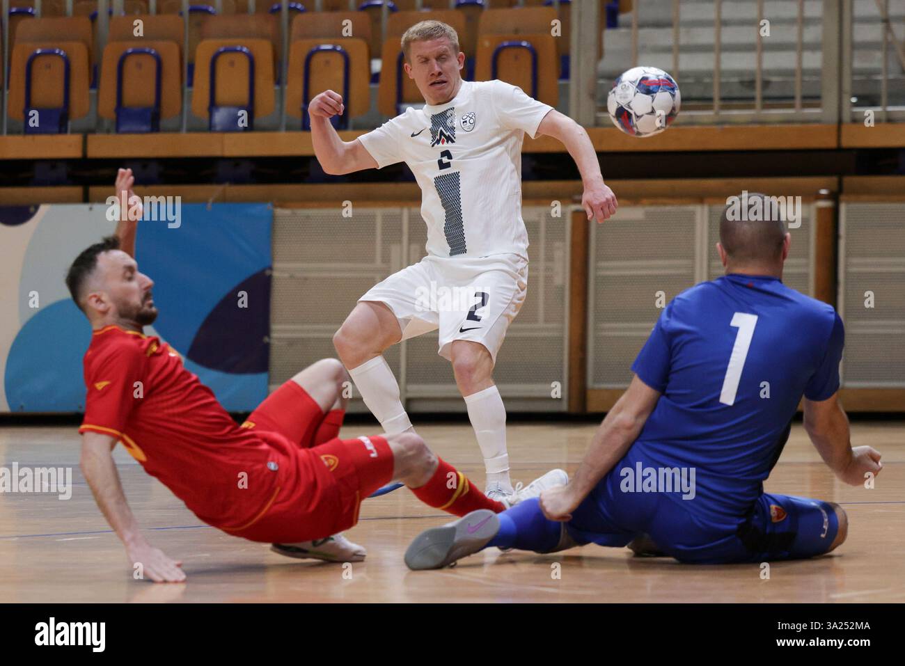 Ljubljana, Slovenia. 11th Mar, 2025. Teo Turk (C) of Slovenia competes ...
