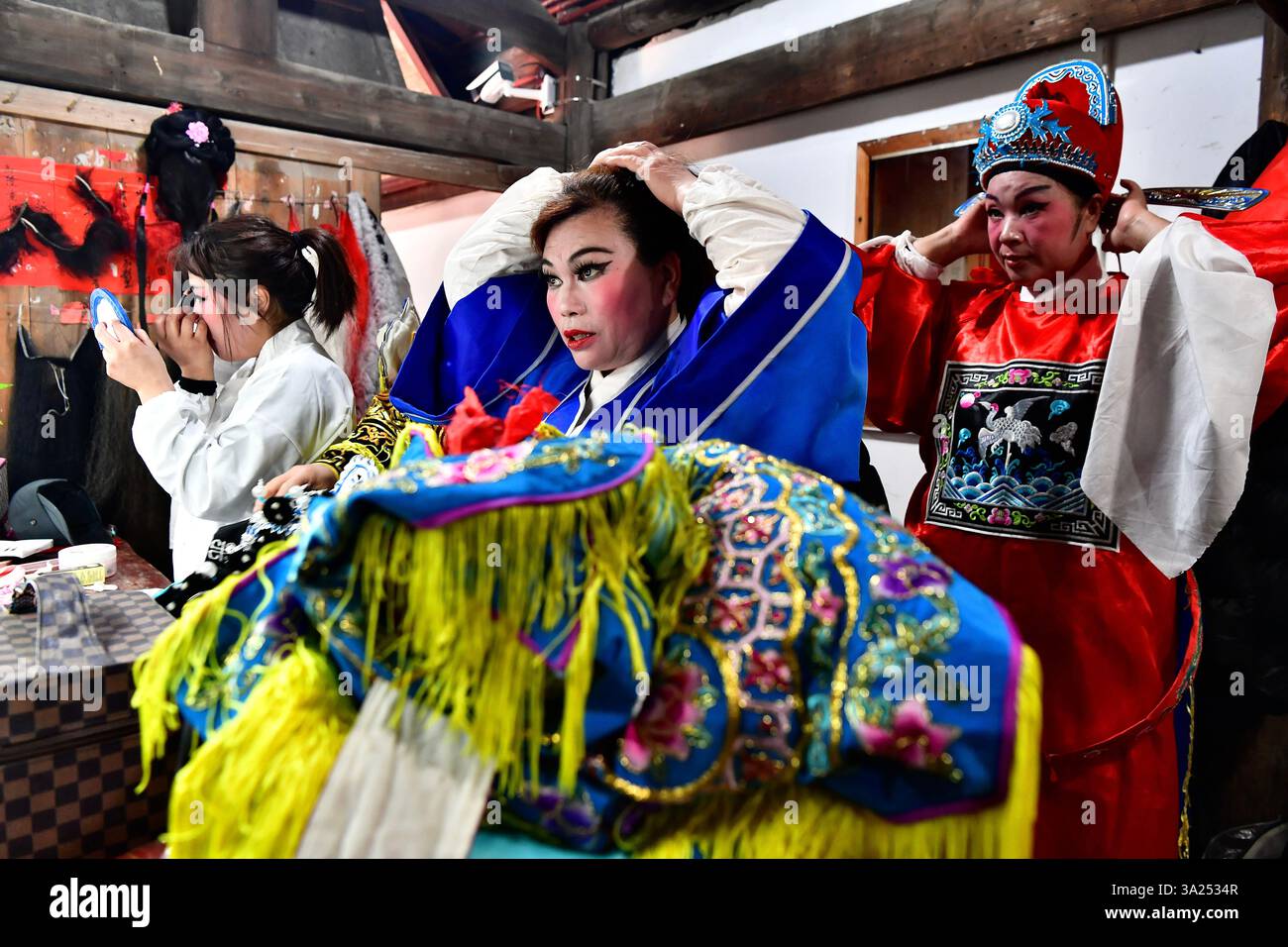 Nanping,China.8th March 2025. Actors from Yangyuan Township Siping ...