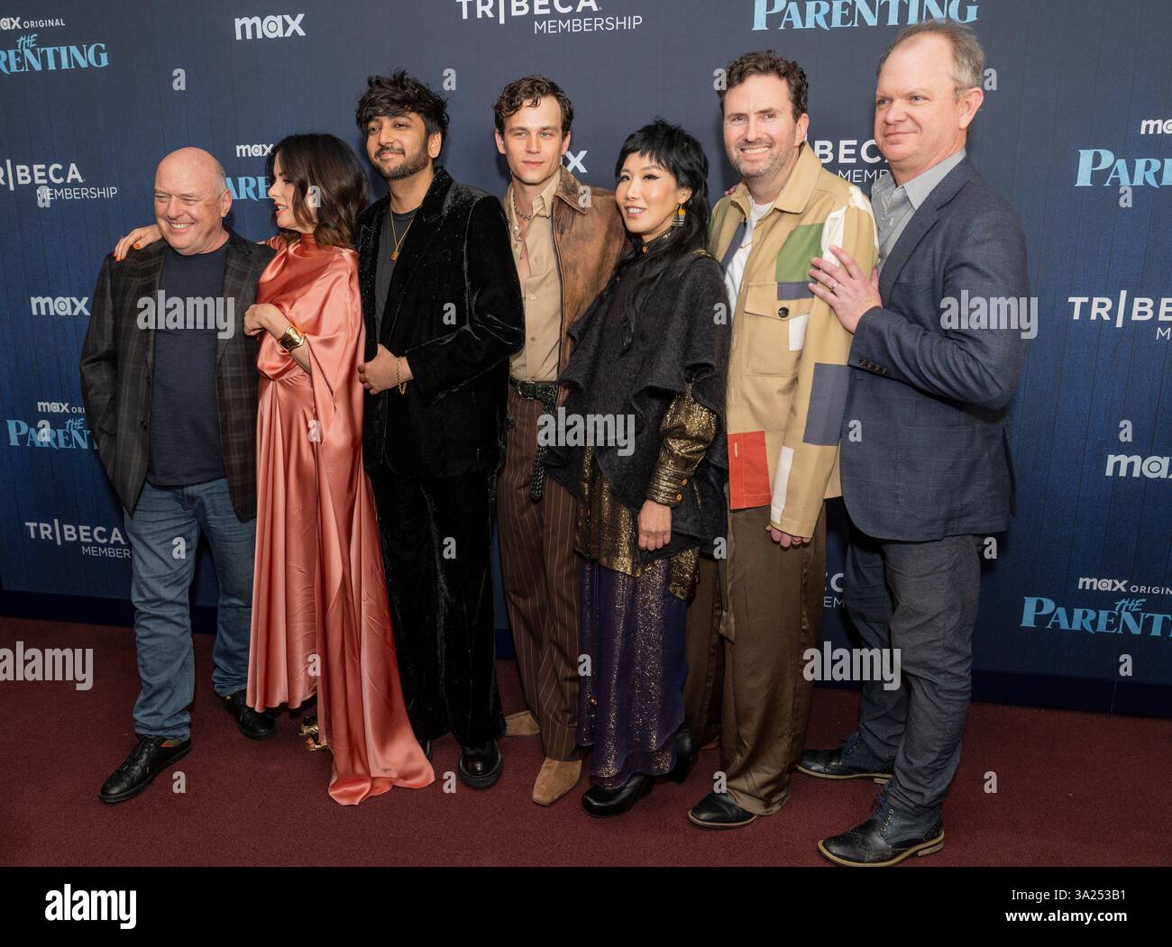 New York, NY, March 11, 2025: Dean Norris, Parker Posey wearing dress ...