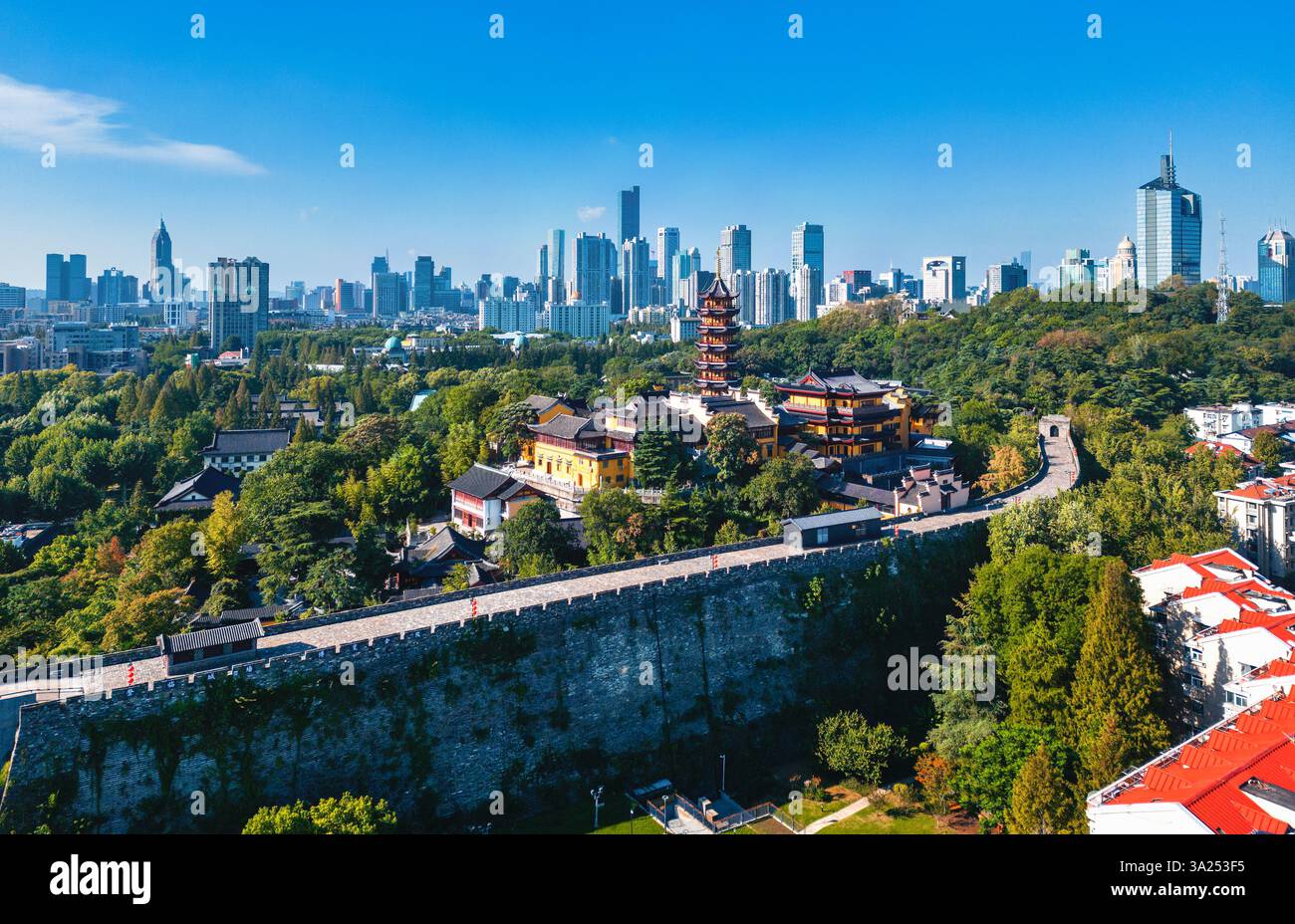 Aerial view of Jiming Temple, Nanjing, Jiangsu Province, China Stock ...