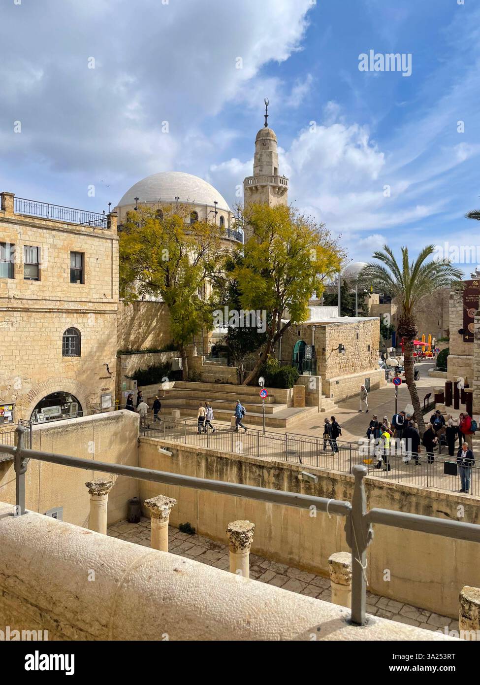 A beautiful historic scene in Jerusalem’s Old City, featuring a dome ...