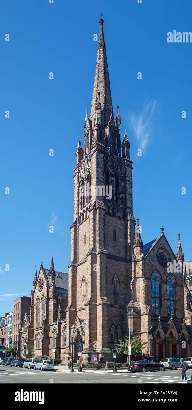 The Church of the Covenant tower at Newbury street, Boston ...