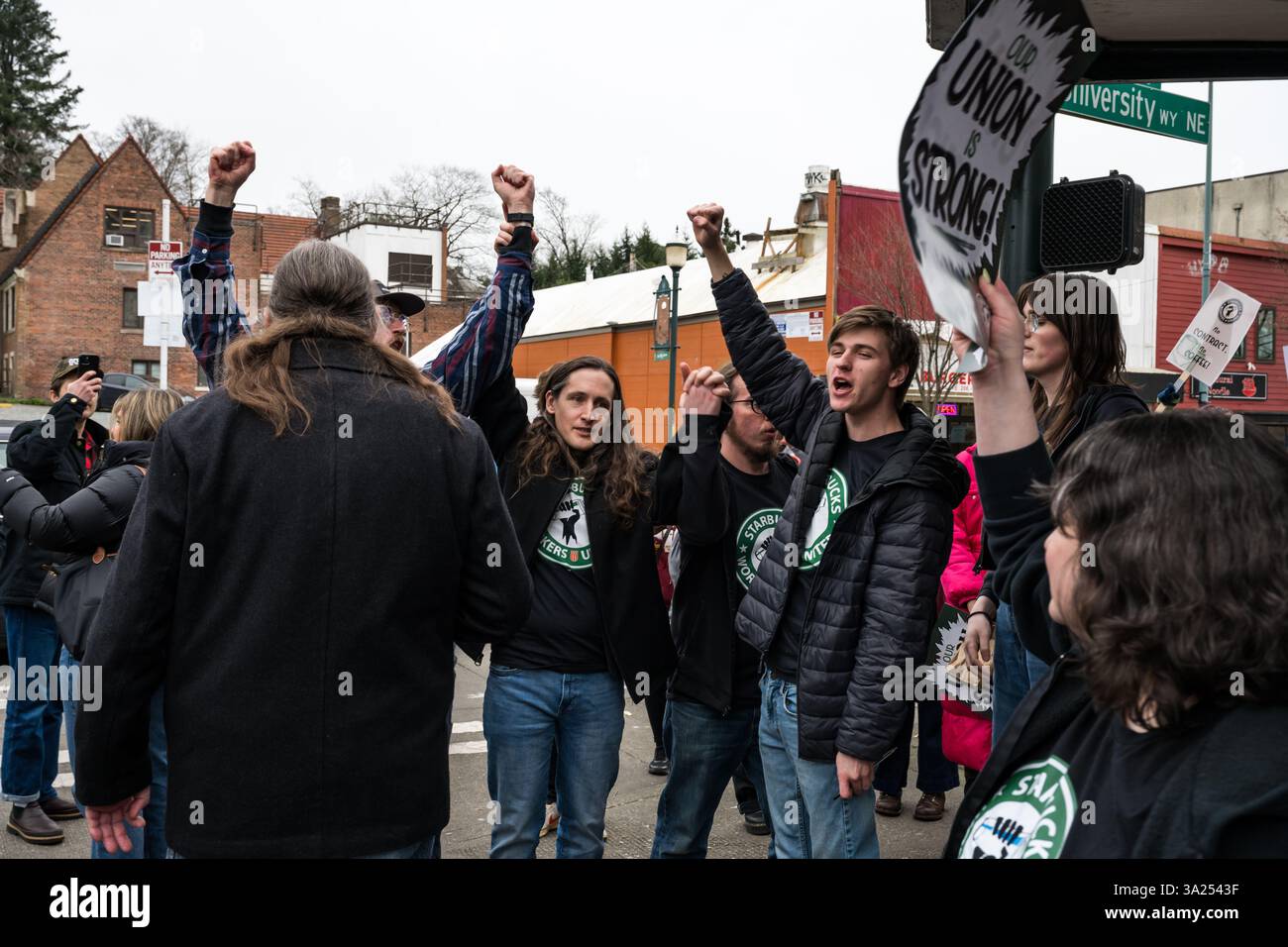 Seattle, USA. 11th Mar 2025. Union members and allies occupied the ...