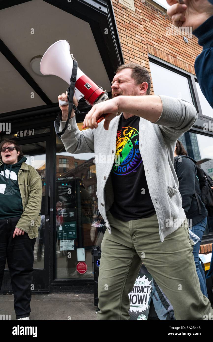 Seattle, USA. 11th Mar 2025. Union members and allies occupied the ...