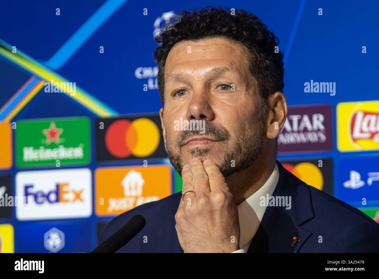Madrid, Spain. 11th Mar, 2025. Diego Simeone, coach of Atletico Madrid ...