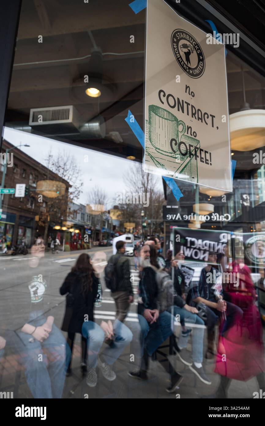 Seattle, USA. 11th Mar 2025. Union members and allies occupied the ...