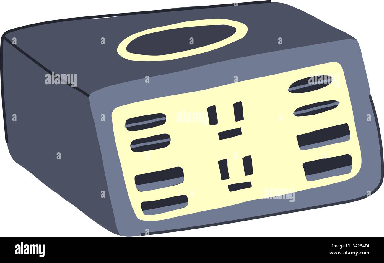 technology multi device charging station cartoon vector illustration ...