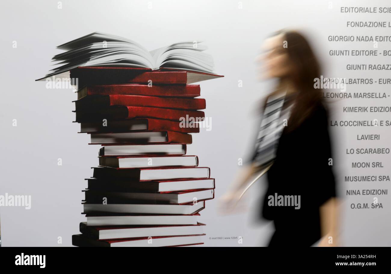 London, Britain. 11th Mar, 2025. An exhibitor attends London Book Fair ...