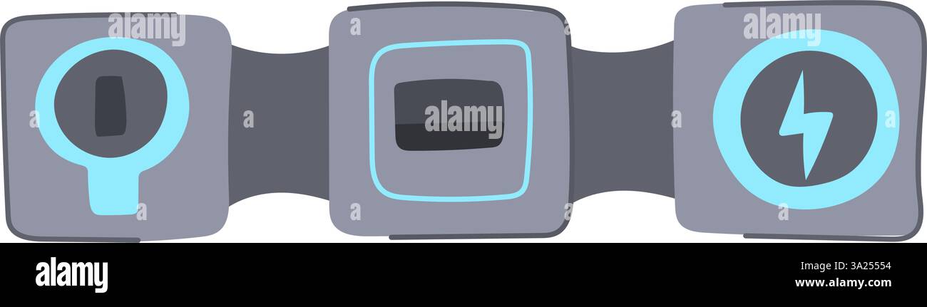 power multi device charging station cartoon vector illustration Stock ...