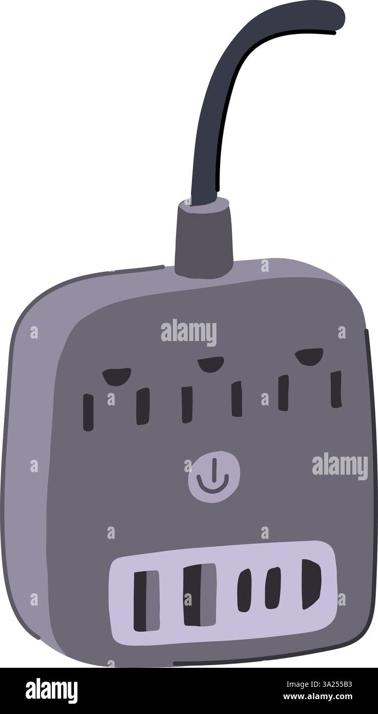 dock multi device charging station cartoon vector illustration Stock ...