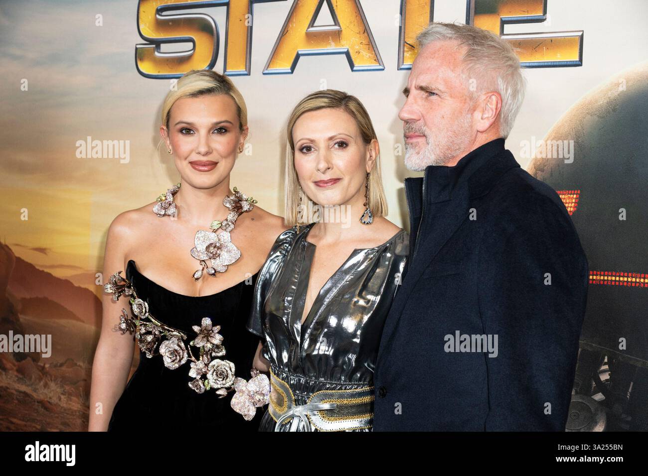 New York, USA. 11th Mar, 2025. Actress Millie Bobby Brown and producer ...