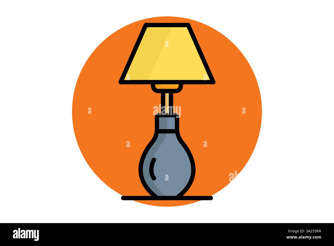 Lamp icon. colored outline icon style. icon related to furniture ...