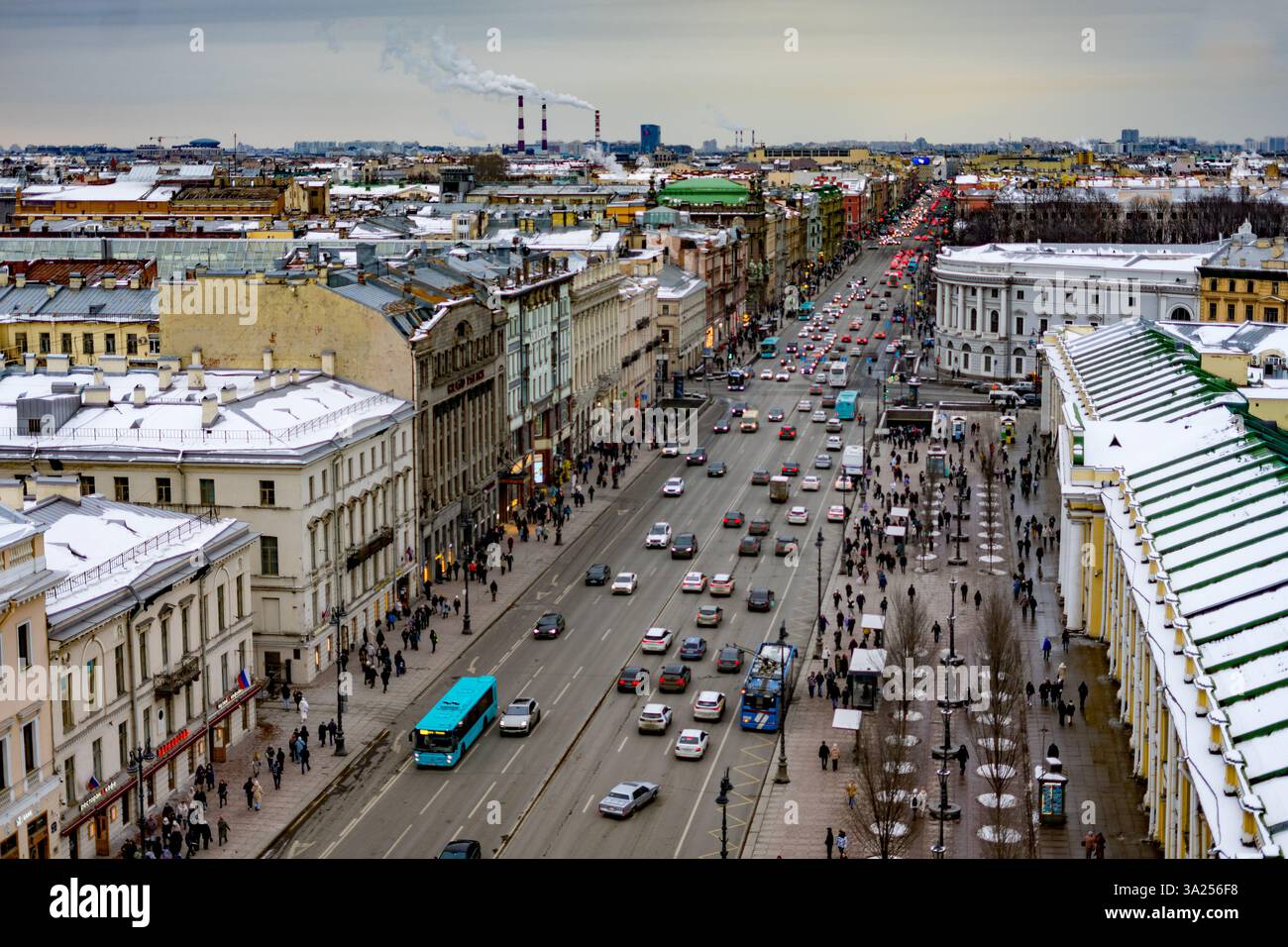 Bird's eye view of Nevsky Prospect in St. Petersburg, Russia Stock ...