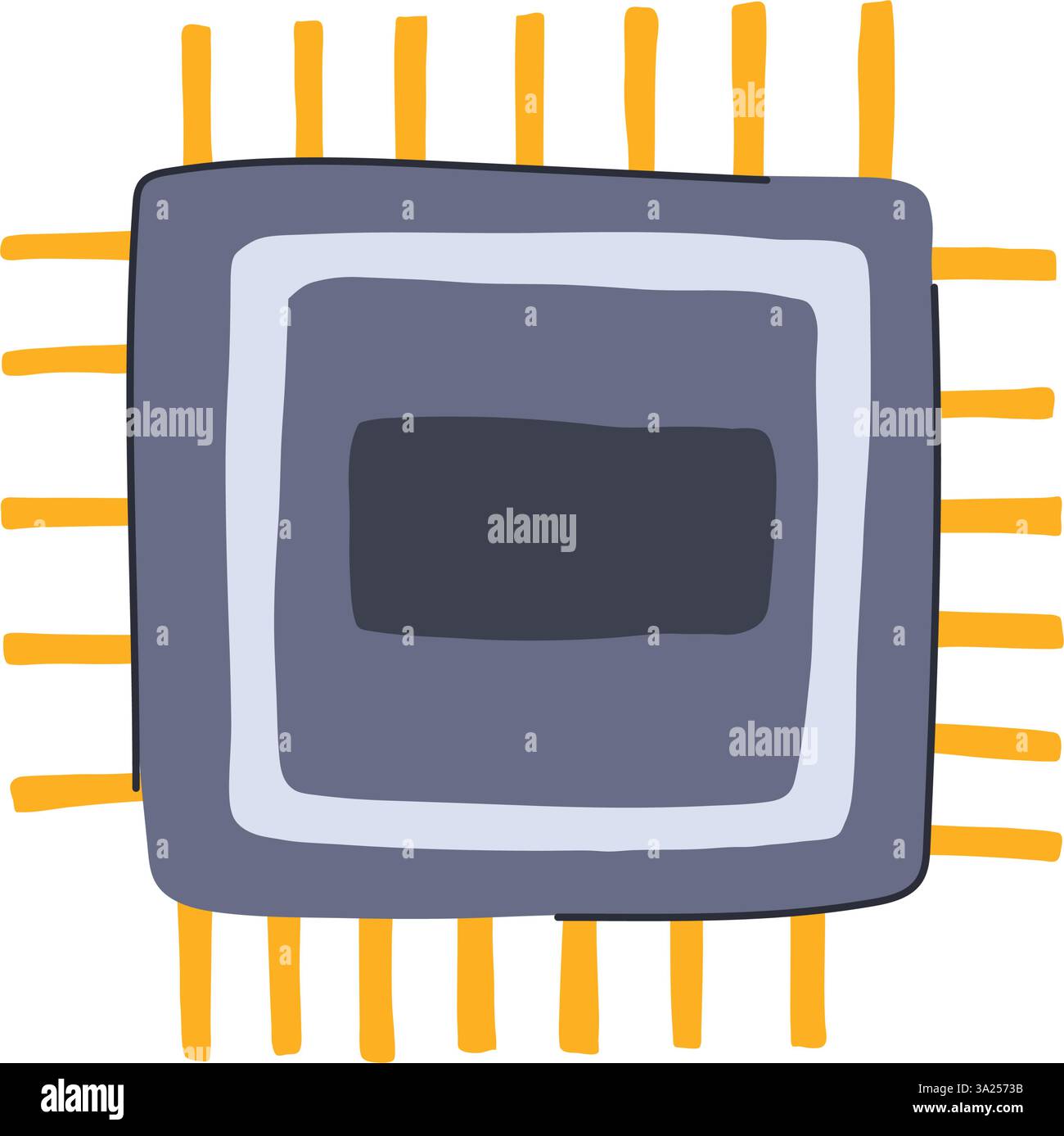 nanotechnology microchip cartoon vector illustration Stock Vector Image ...