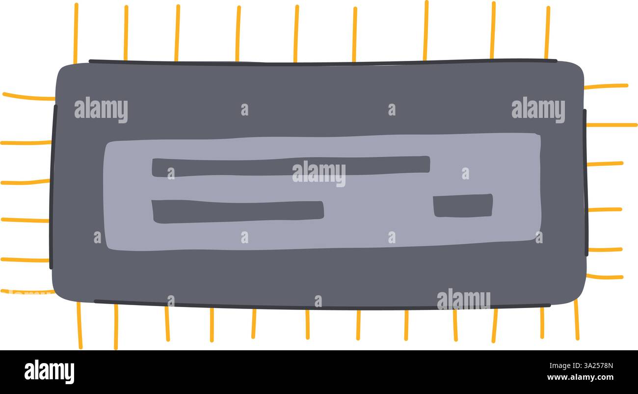 device microchip cartoon vector illustration Stock Vector Image & Art ...