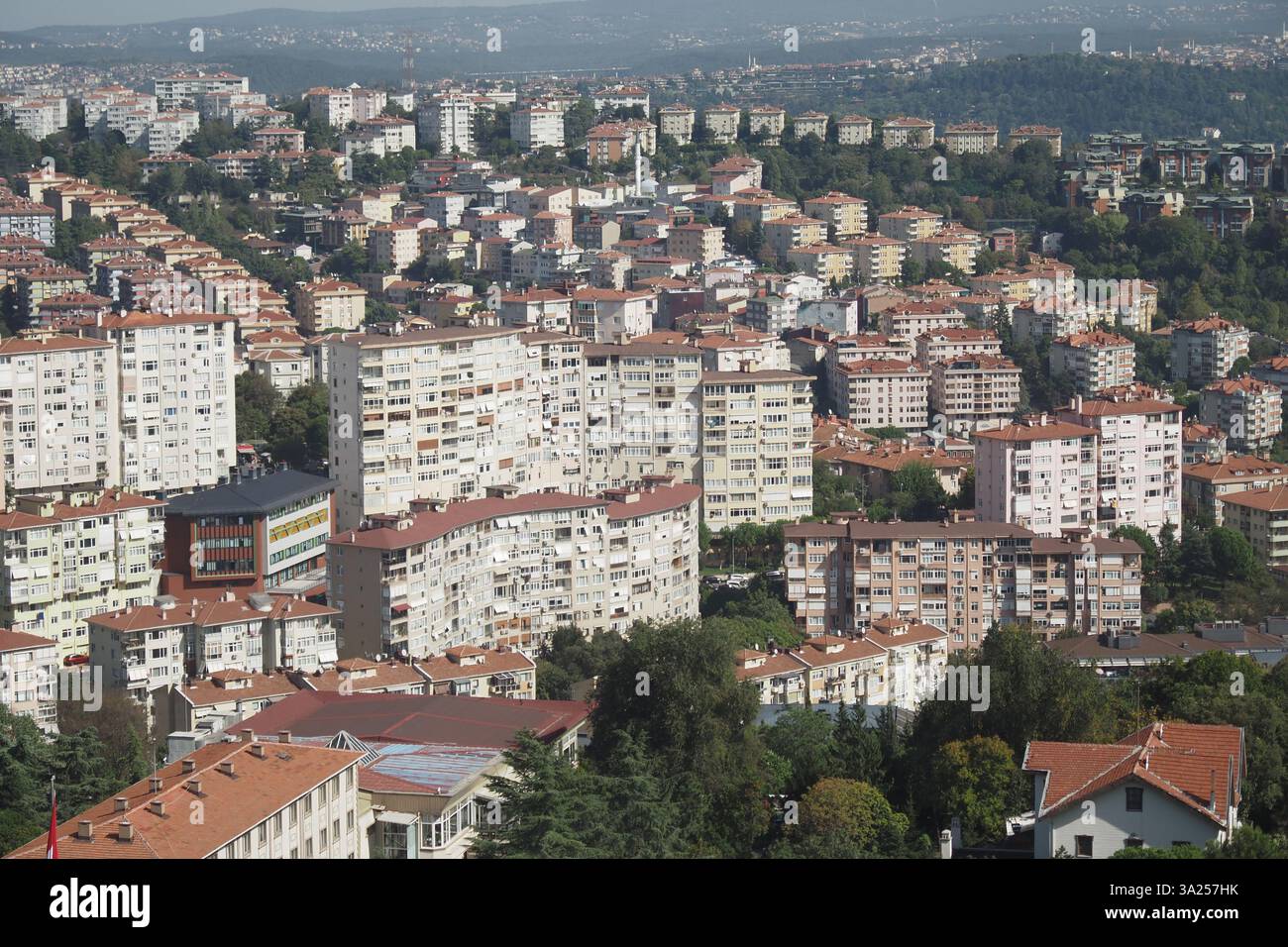 Cityscape view showing residential buildings in a suburban area Stock ...