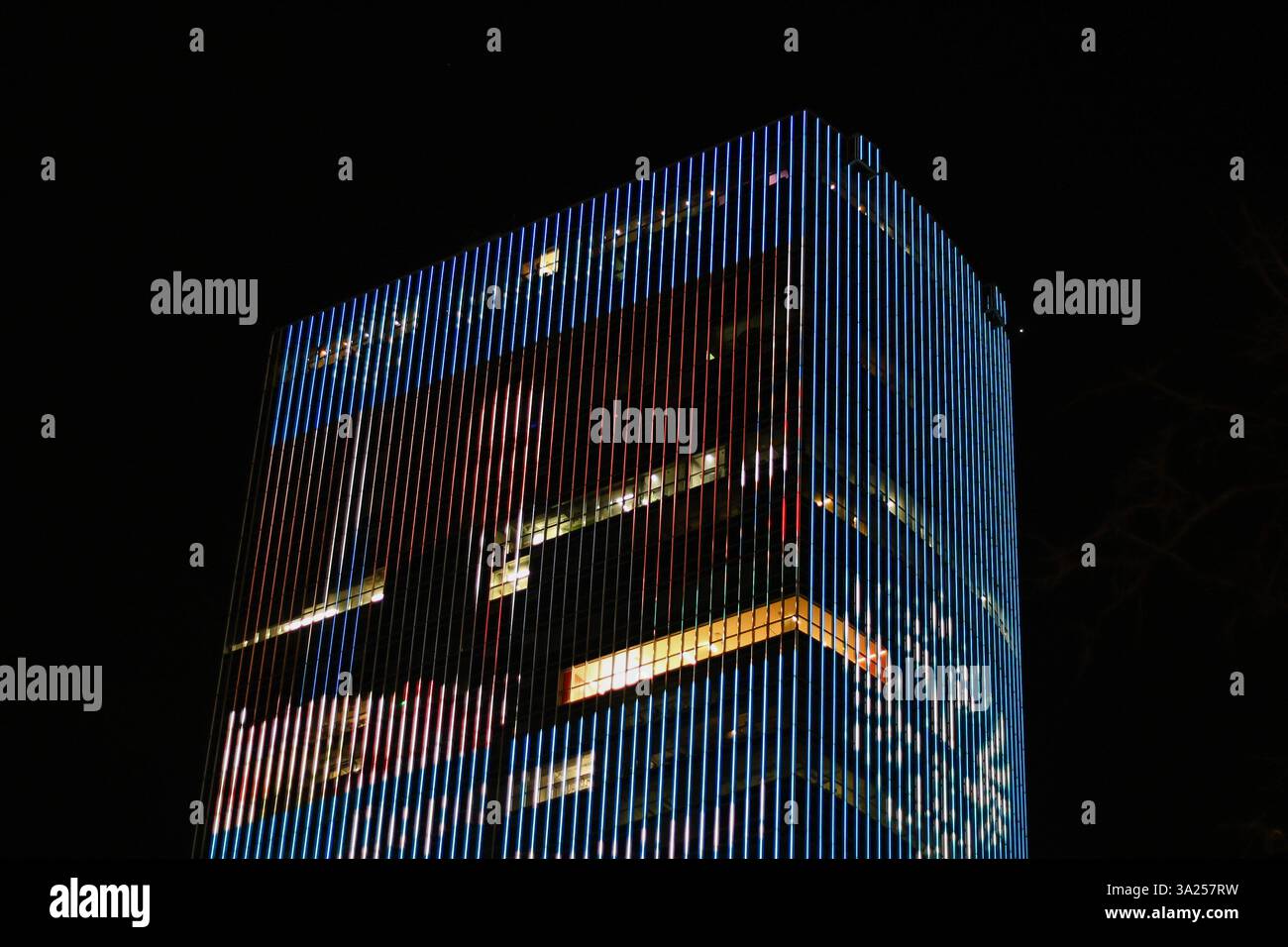 St. Petersburg, Russia. 09th Mar, 2025. Multimedia light projection ...