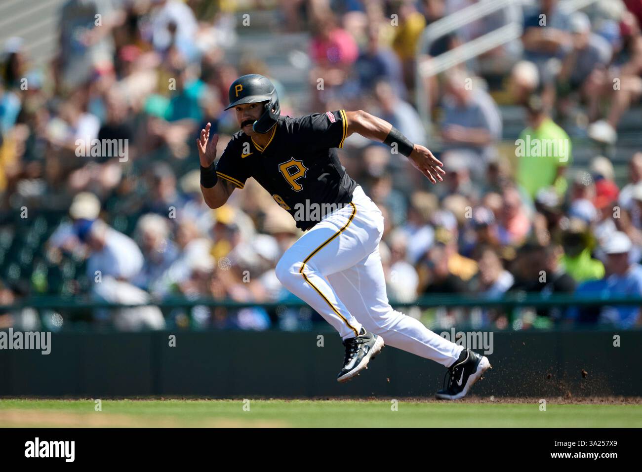 Pittsburgh Pirates Nick Gonzalez (39) steals second base during an MLB ...