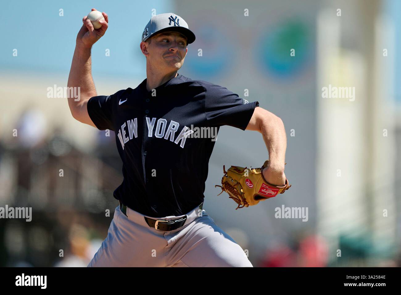 New York Yankees pitcher Sean Boyle (96) during an MLB Spring Training ...