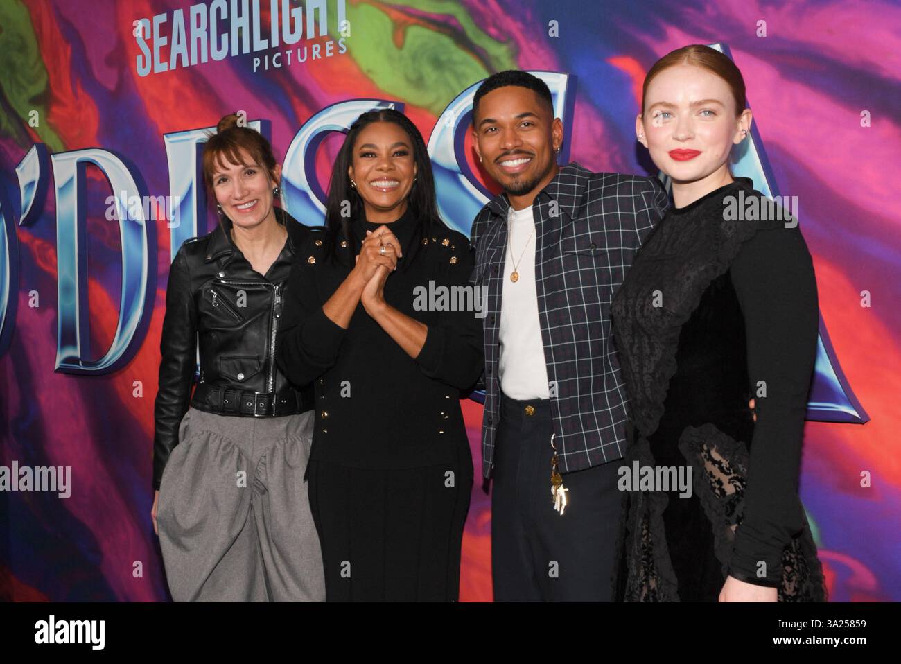 New York, USA. 11th Mar, 2025. (L-R) Bree Elrod, Regina Hall, Kelvin Harrison Jr. and Sadie Sink ...