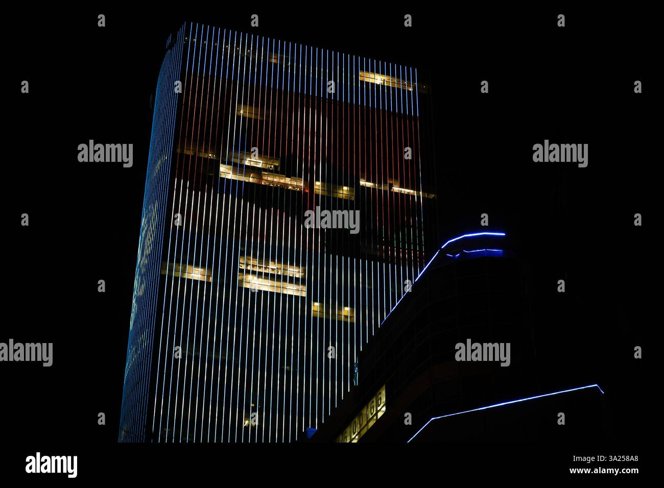 St. Petersburg, Russia. 09th Mar, 2025. Multimedia light projection ...