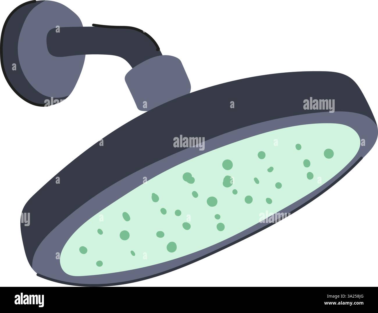 conservation low flow showerhead cartoon vector illustration Stock ...