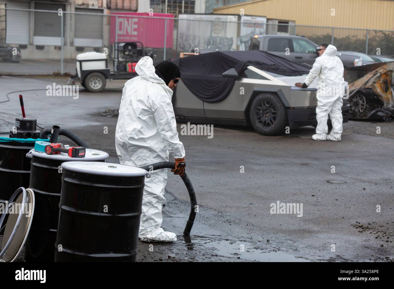 Seattle, Washington, USA. 11th March 2025. Members of a maintenance ...
