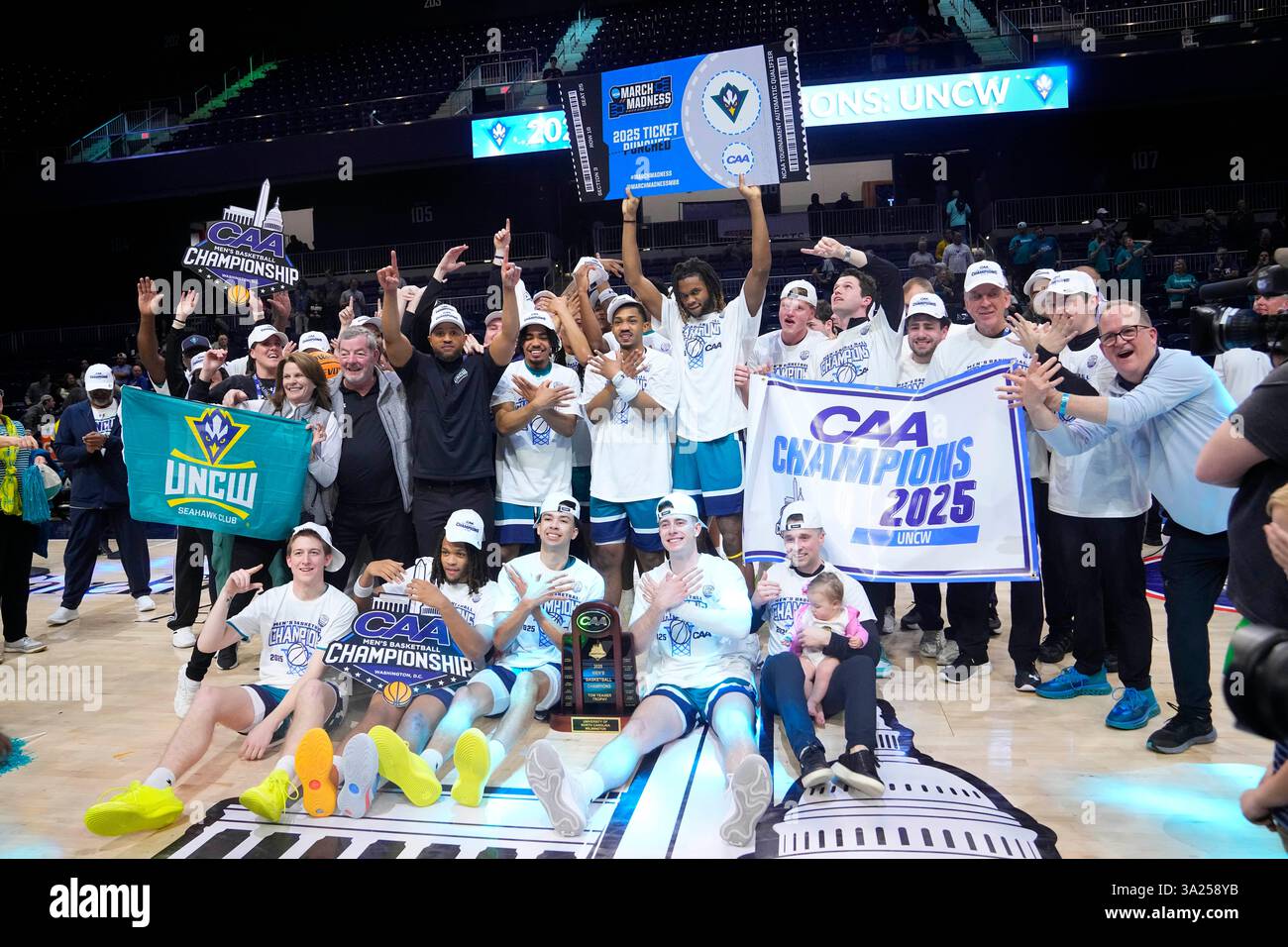 WASHINGTON, DC - MARCH 11: The UNC Wilmington Seahawks pose for a photo ...