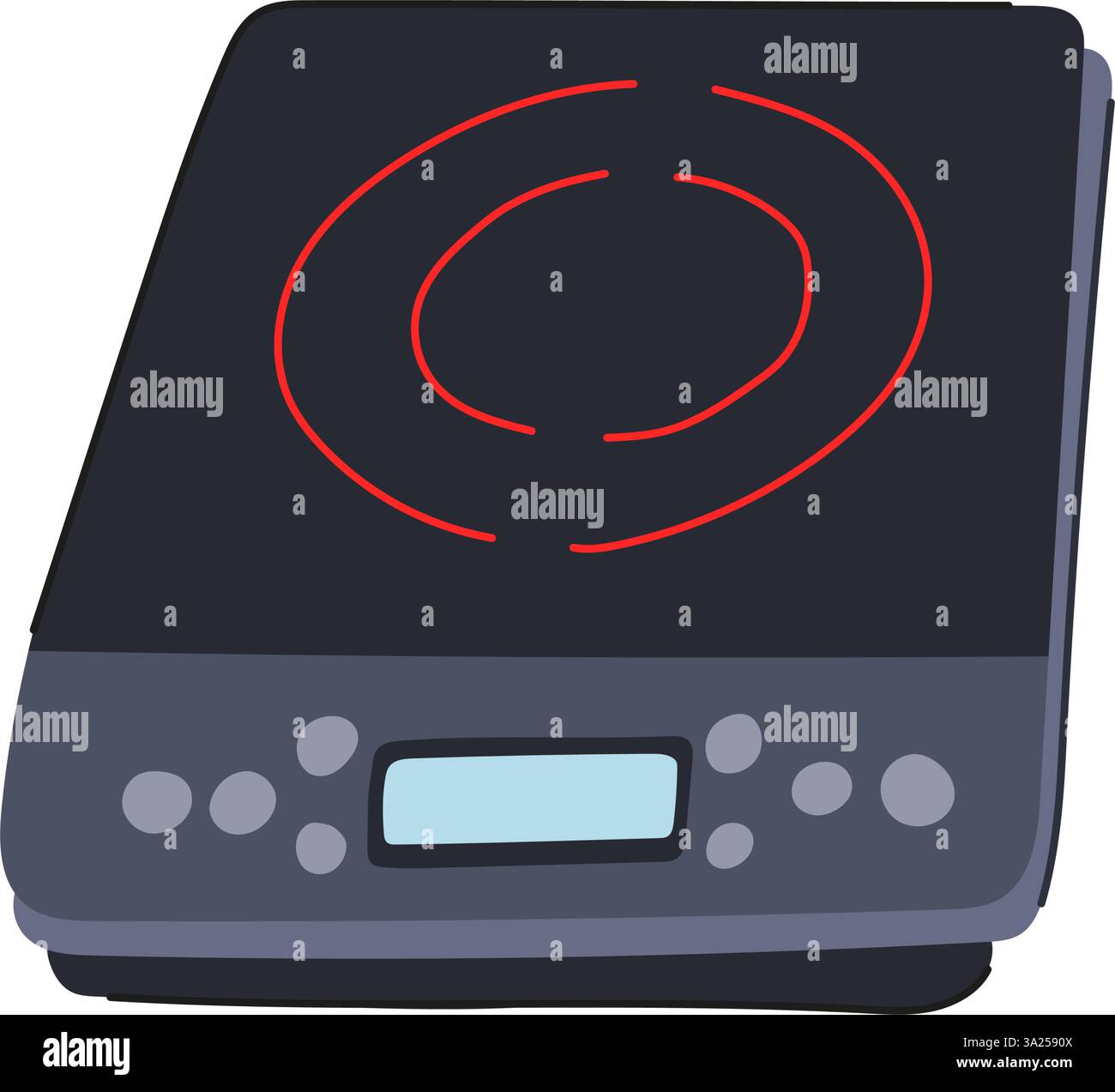 temperature introduction cooktop cartoon vector illustration Stock ...