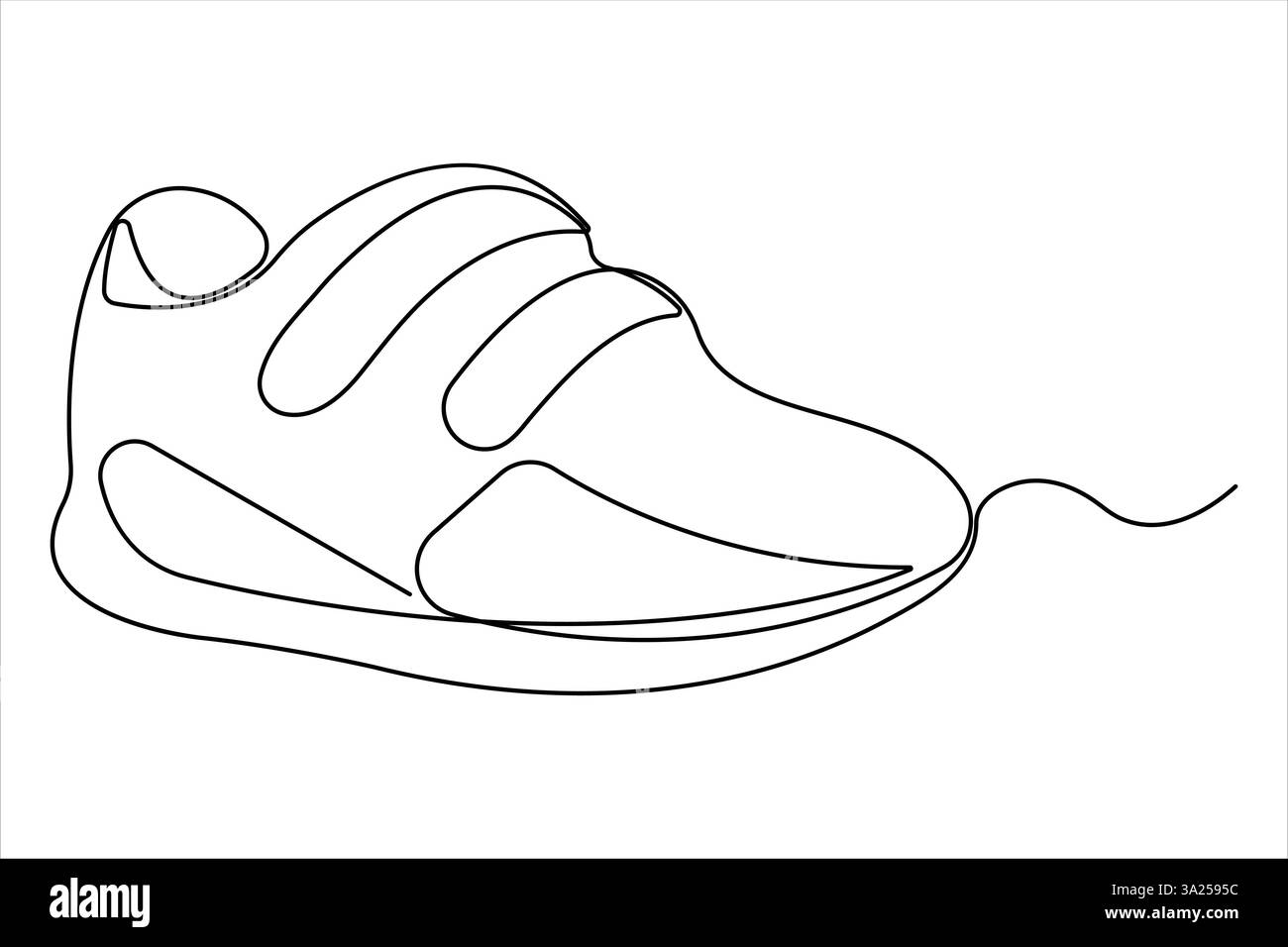 Continuous single one line drawing of casual sneakers shoes minimalism ...