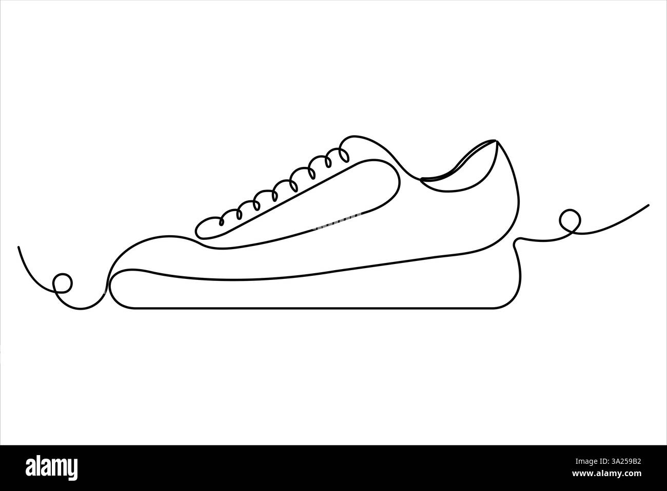 Continuous single one line drawing of casual sneakers shoes minimalism ...