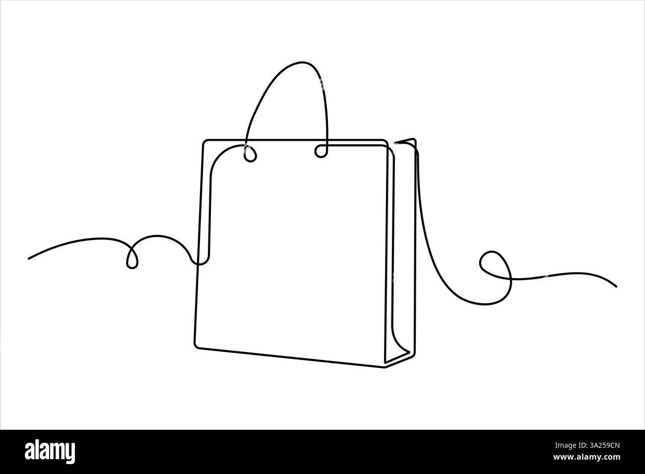 Continuous single line drawing of shopping bag design. Simple paper bag ...