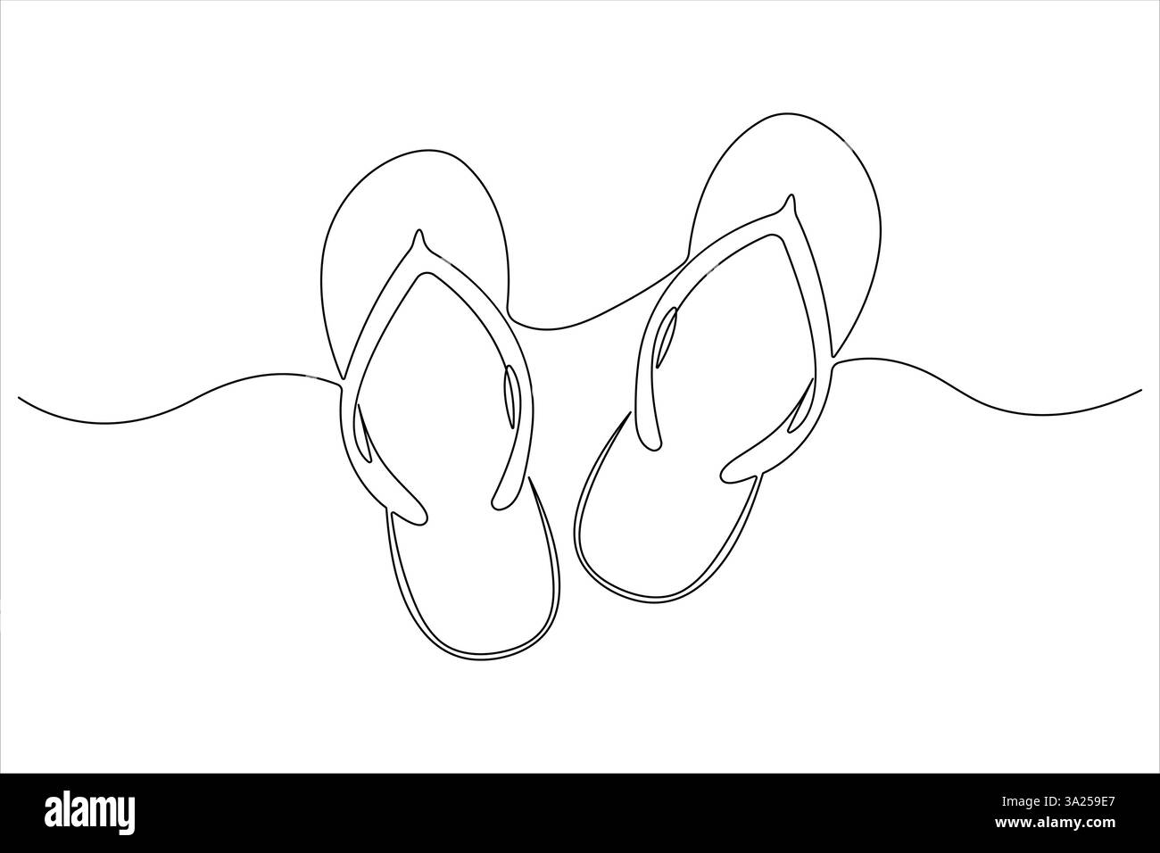 Vector illustration of continuous one line drawing sandals icon ...