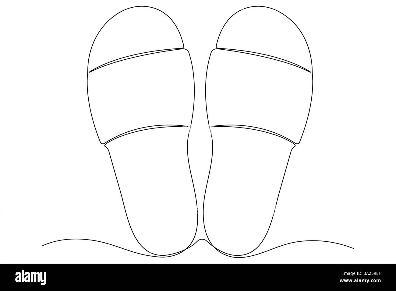Vector illustration of continuous one line drawing sandals icon ...