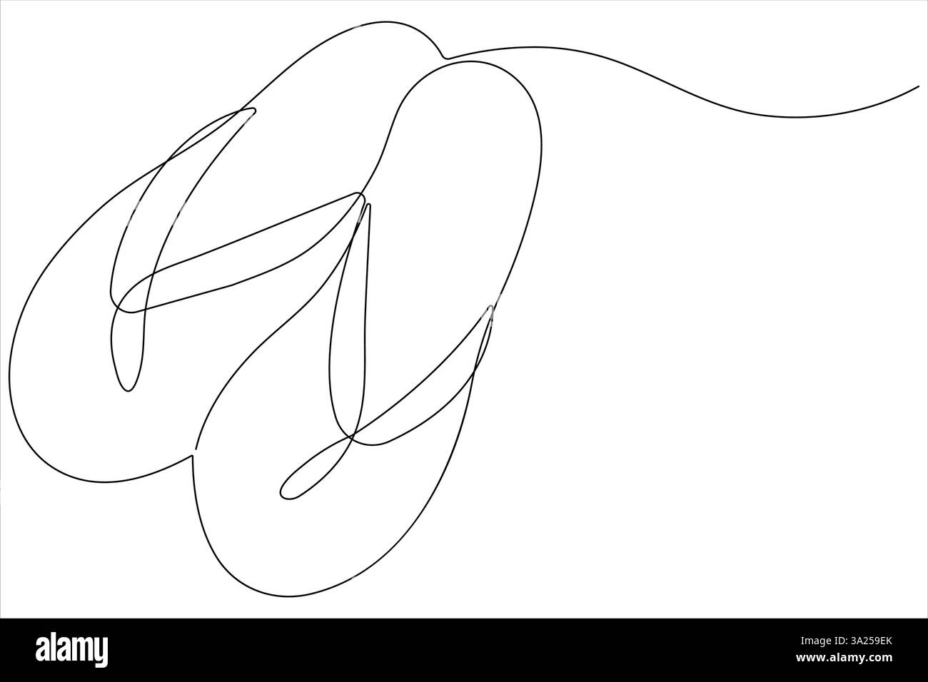 Vector illustration of continuous one line drawing sandals icon footwear outline line design ...