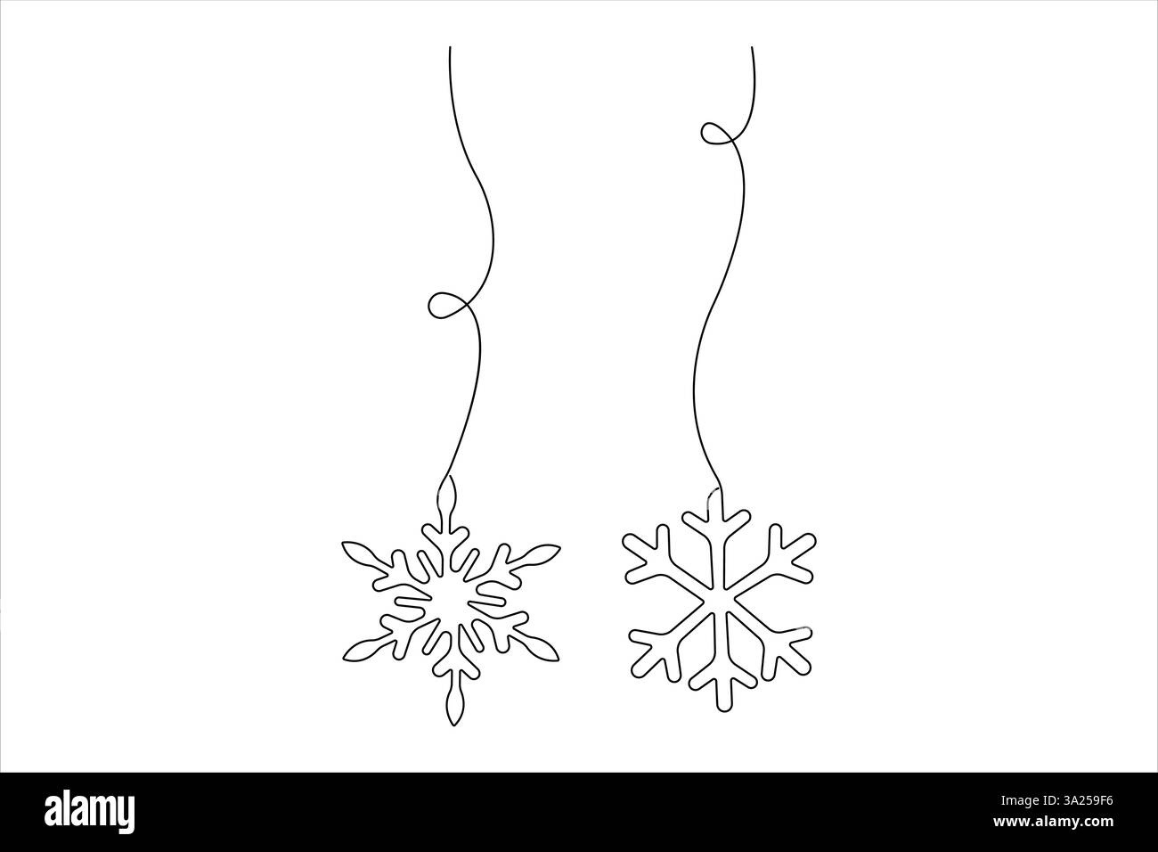 Continuous one line set of snowflakes, winter theme Stock Vector Image ...
