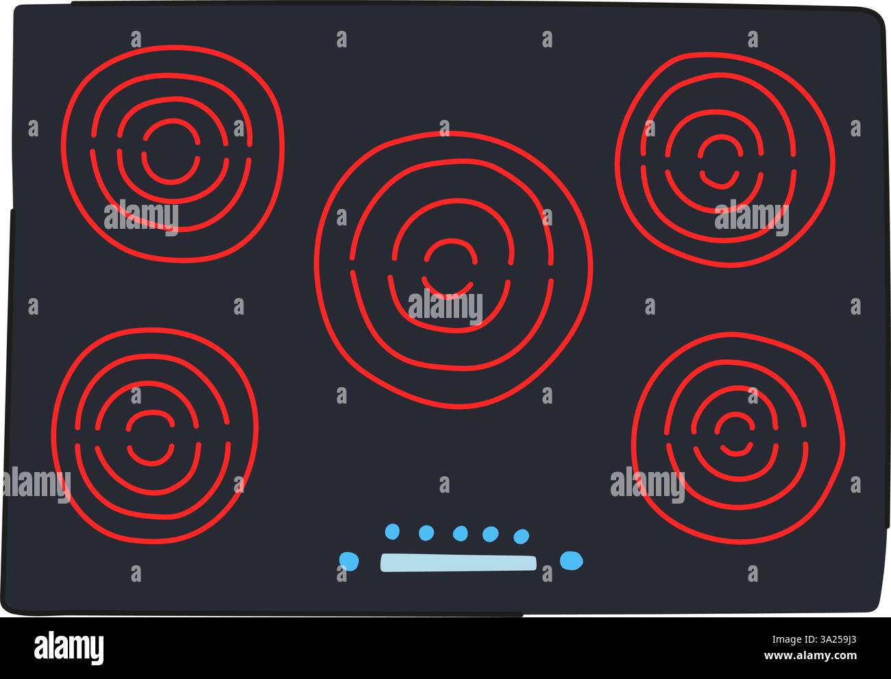 heat introduction cooktop cartoon vector illustration Stock Vector ...